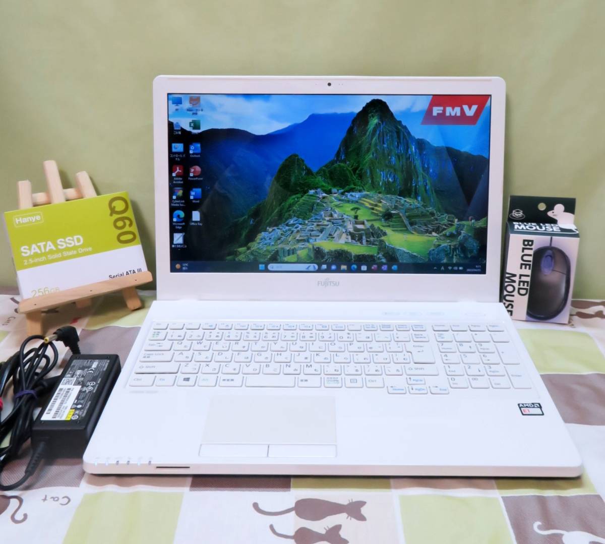 【目立った傷や汚れなし】高速！新品SSD搭載/オフィス2021/AMDデュアルコア/8GB/Webカメラ/USB3.0/無線LAN/Bluetooth// FMV-AH40/B1の落札情報詳細 ...