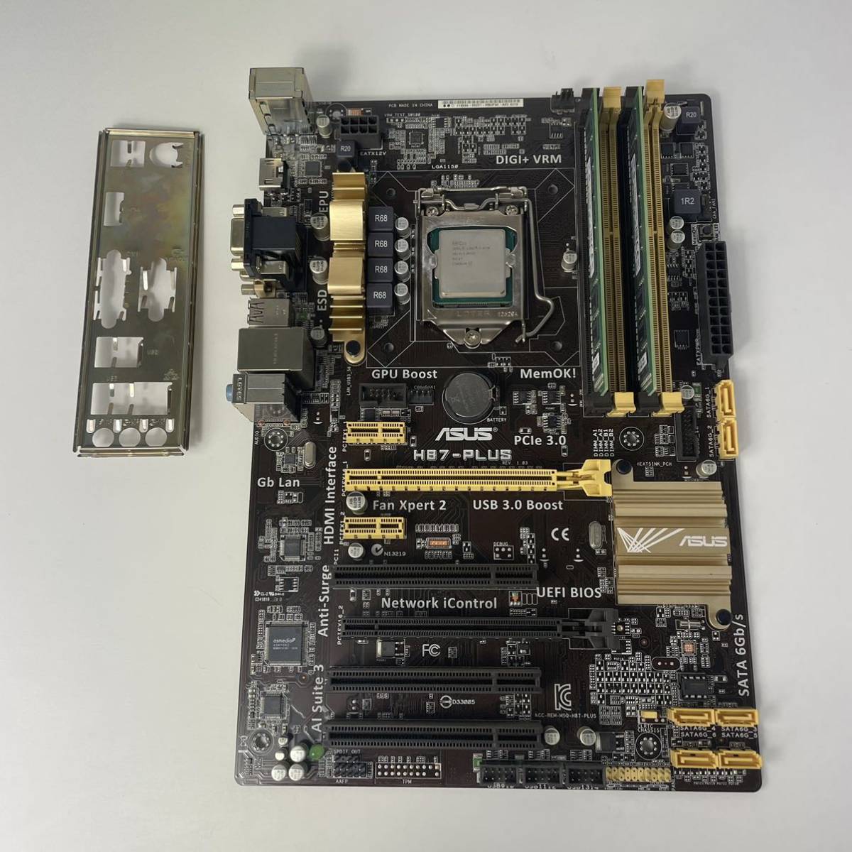 【やや傷や汚れあり】動作確認OK！ Intel Core i7-4770 3.40GHz ASUS H87-PLUS メモリ 8GB ATX ...