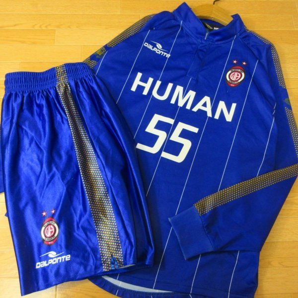 【やや傷や汚れあり】 早稲田大学 HUMAN FC サッカー L 上下セット！DALPONTE製 セットアップ ジャージ ユニフォーム メンズ ...