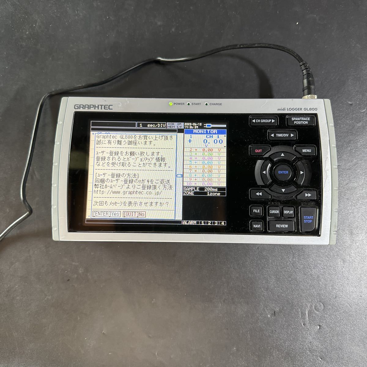 【傷や汚れあり】「10_TS1」GRAPHTEC グラフテック midi LOGGER データロガー GL800 現状出品 12V2A電源 ...