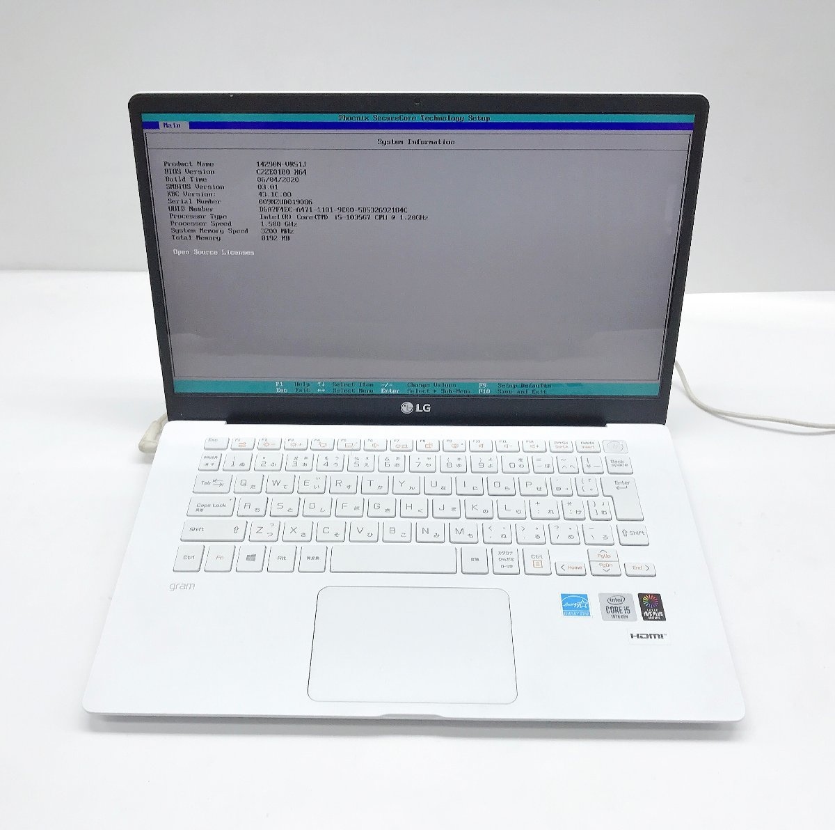 【傷や汚れあり】NT:LG gram 14Z90N-VR51J ★第10世代★Core i5 1035G7 /8GB/ストレージなし/無線 14インチノート 2020年の落札情報詳細 ...