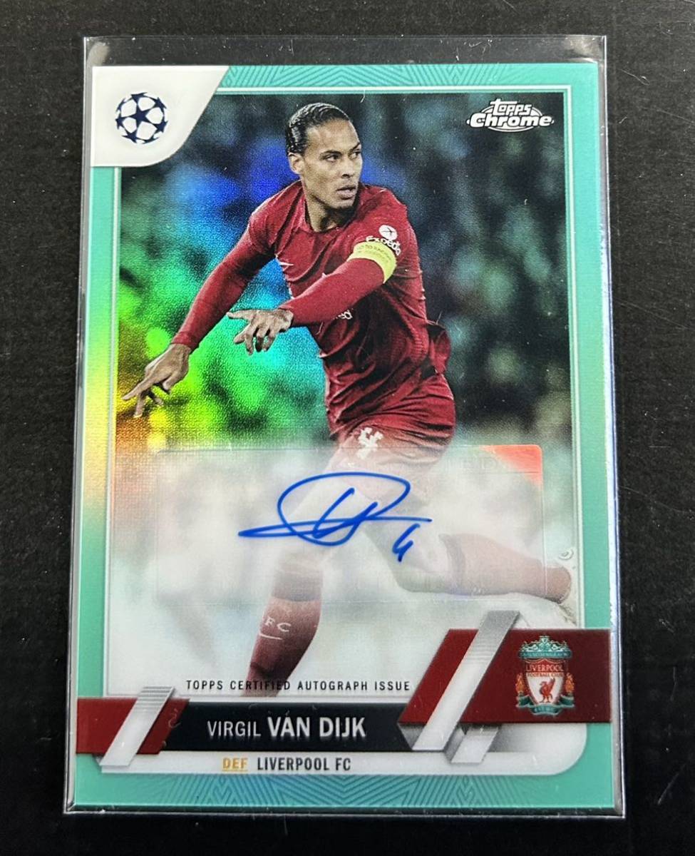【未使用に近い】2022-23 Topps Chrome Soccer Virgil van Dijk Liverpool FC Auto ...