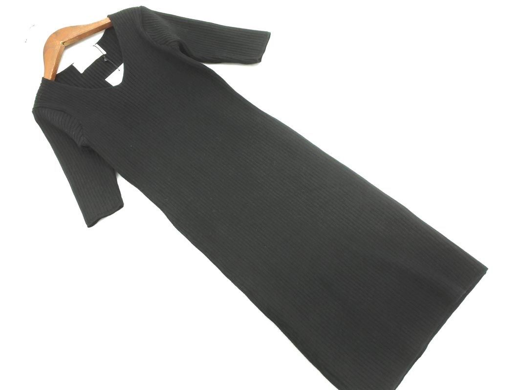 【未使用】新品 michell Macaron ミシェルマカロン SSU0103 ニット ワンピース sizeF/黒 ☆ dha9 レディース ...