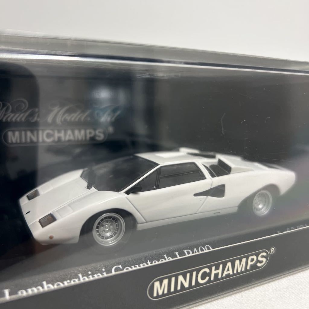 【やや傷や汚れあり】MINICHAMPS 1/43 Lamborghini Countach LP400 1974年 White PMA ...