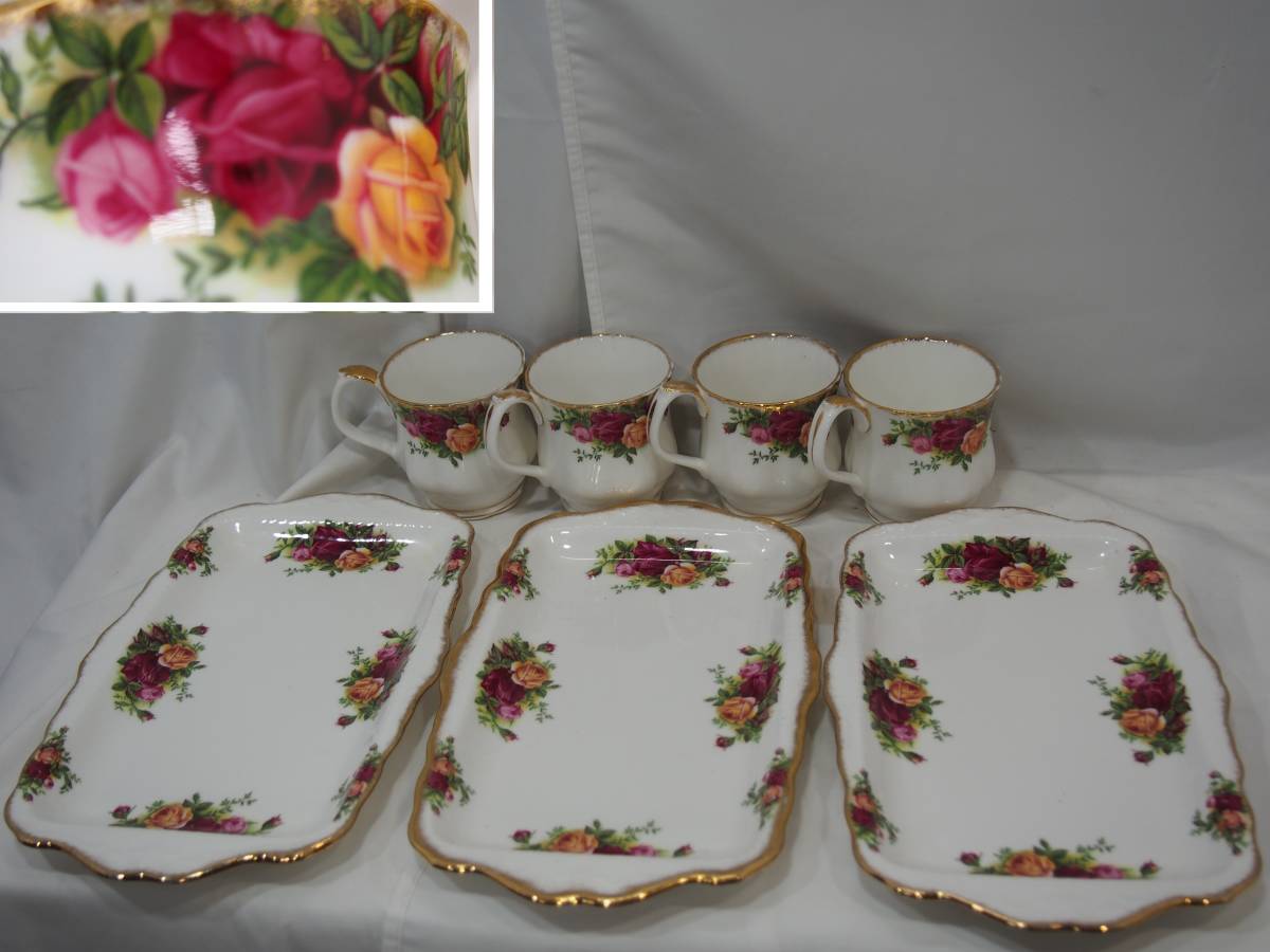 【目立った傷や汚れなし】【ROYAL ALBERT】ロイヤルアルバート 高級食器 ティーカップ 4個 皿3枚・陶磁器/コーヒー・紅茶の落札情報詳細 - ヤフオク落札価格検索 オークフリー