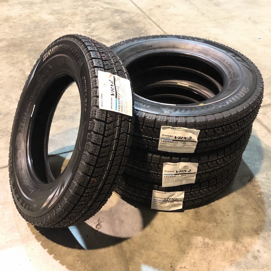 【未使用】(BC001.7) 送料無料[4本セット] BRIDGESTONE BLIZZAK VRX2 145/80R13 75Q 2022年製造 室内保管 スタッドレス Nボックス 145 ...