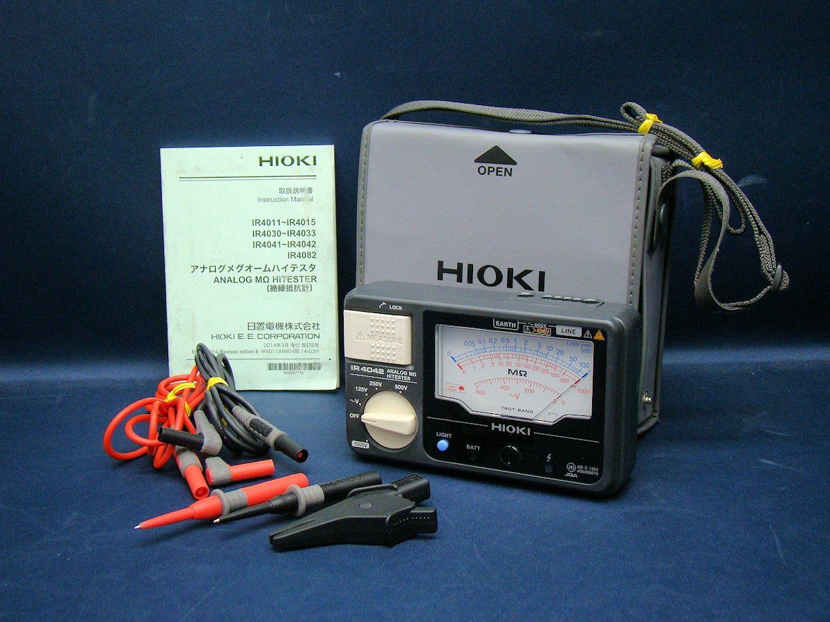 【やや傷や汚れあり】HIOKI 日置 IR4042-10 アナログ絶縁抵抗計 125V/250/500V/1000V アナログメグオームハイテスタ 中古の落札情報詳細 - Yahoo ...