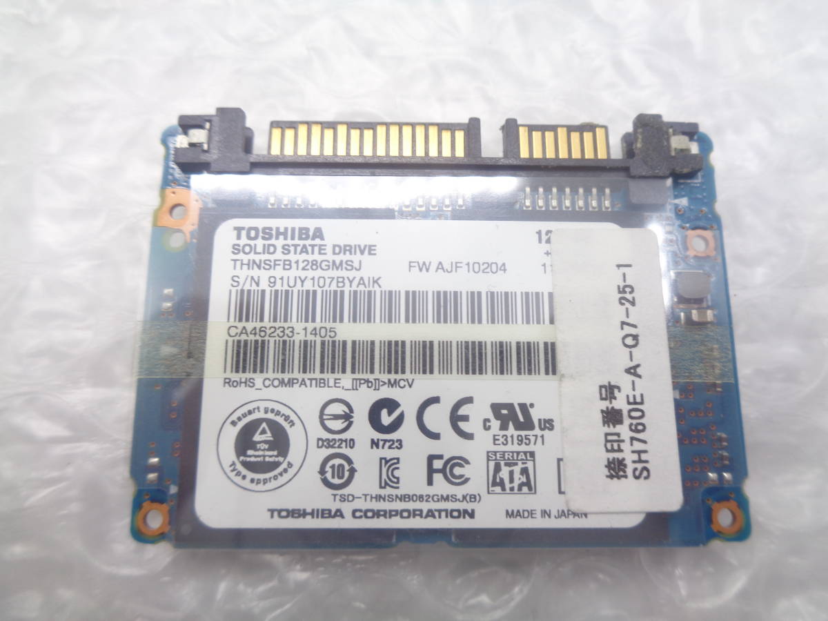 【傷や汚れあり】TOSHIBA THNSFB128GMSJ 128GB SSD SATA 中古動作品(S199)の落札情報詳細 - Yahoo ...