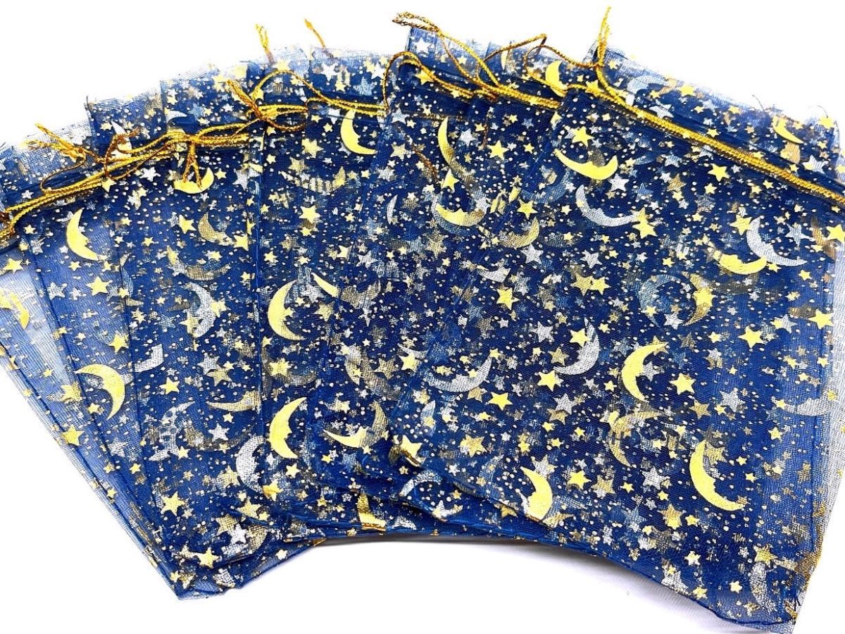 【未使用】1円~。送料120円！同梱ok！取置2週間。＊彡＊【16㎝×10㎝】＊星柄・オーガンジーラッピング袋＊巾着＊ネイビー＊5枚＊の落札情報詳細 ヤフオク落札価格検索 オークフリー 