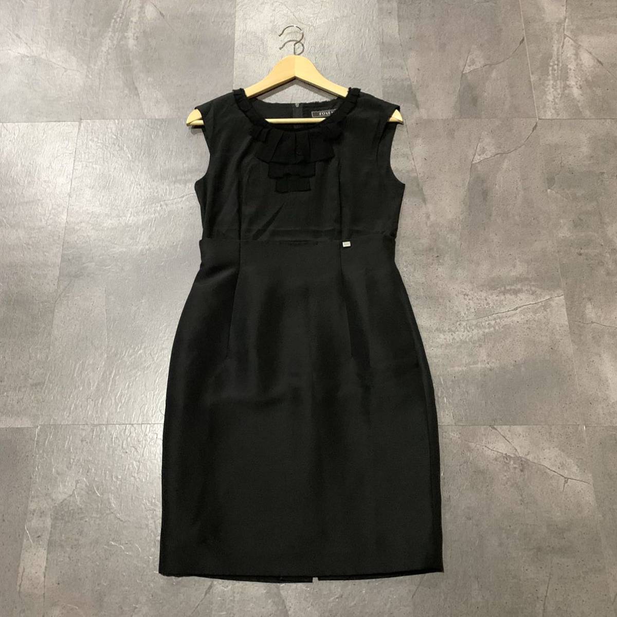 【やや傷や汚れあり】L ☆ 高級エレガント服 '日本製' FOXEY フォクシー 上質シルク混み生地 ひざ丈 ドッキングワンピース タイトスカート size:40 婦人服の落札情報詳細 ...