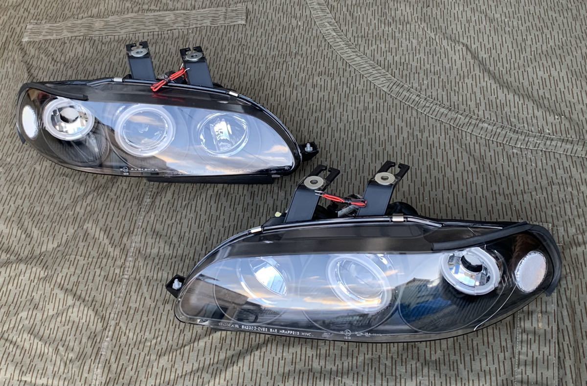 【未使用】新品 Sonar Eg Ej1 シビック ヘッドライト エンジェルアイ ★ Ccflリング プロジェクター クーペ ブラック Eg6