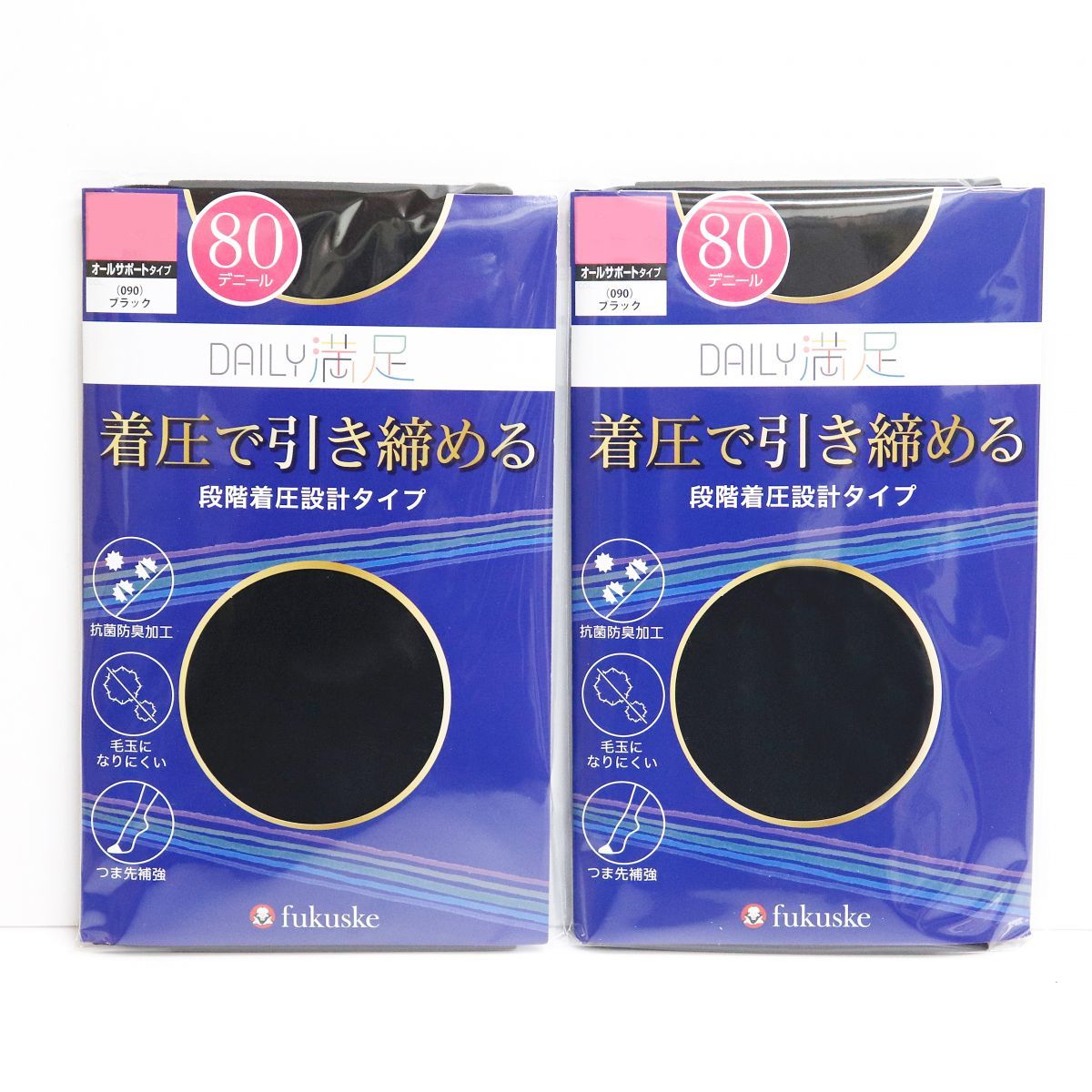 【未使用】 送料390円可能商品 福助 FUKUSUKE 新品 レディース 透けずにキレイ 80デニール タイツ 2点セット 黒 M-Lサイズ [GL02]一 四 壱★QWER★の落札情報詳細 ...