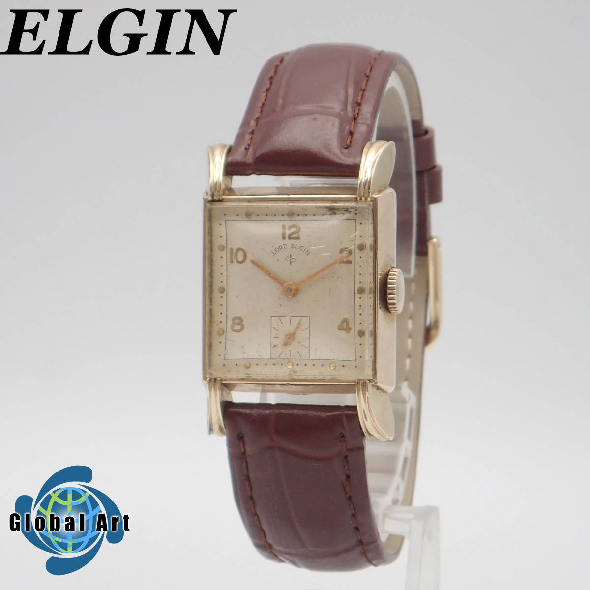 【傷や汚れあり】う12041/ELGIN エルジン/ロードエルジン/手巻き/レディース腕時計/14KGF/21石/スモセコ/文字盤 ゴールドの ...