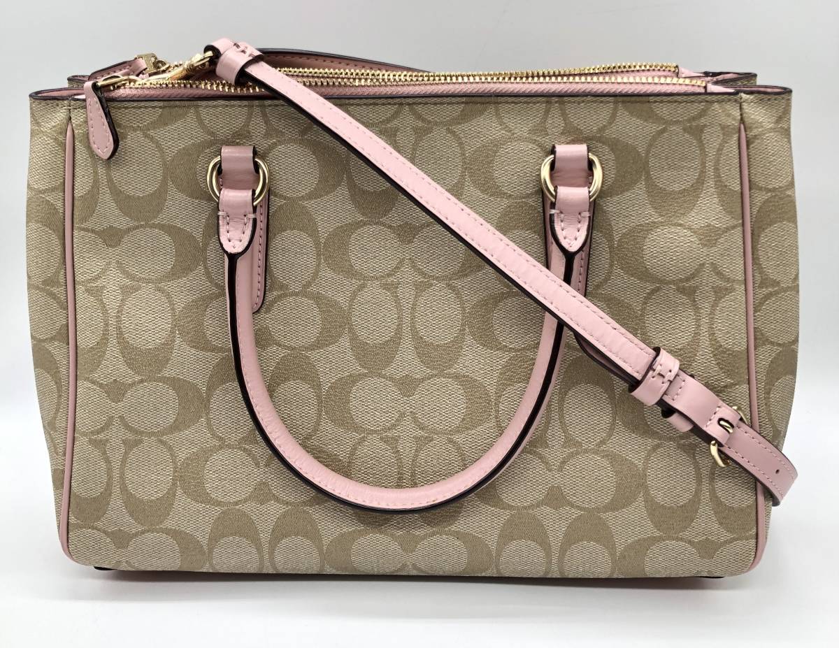 【目立った傷や汚れなし】美品 COACH コーチ F67026 シグネチャー PVC レザー 2WAY クロスボディ ショルダー ハンドバッグ ...