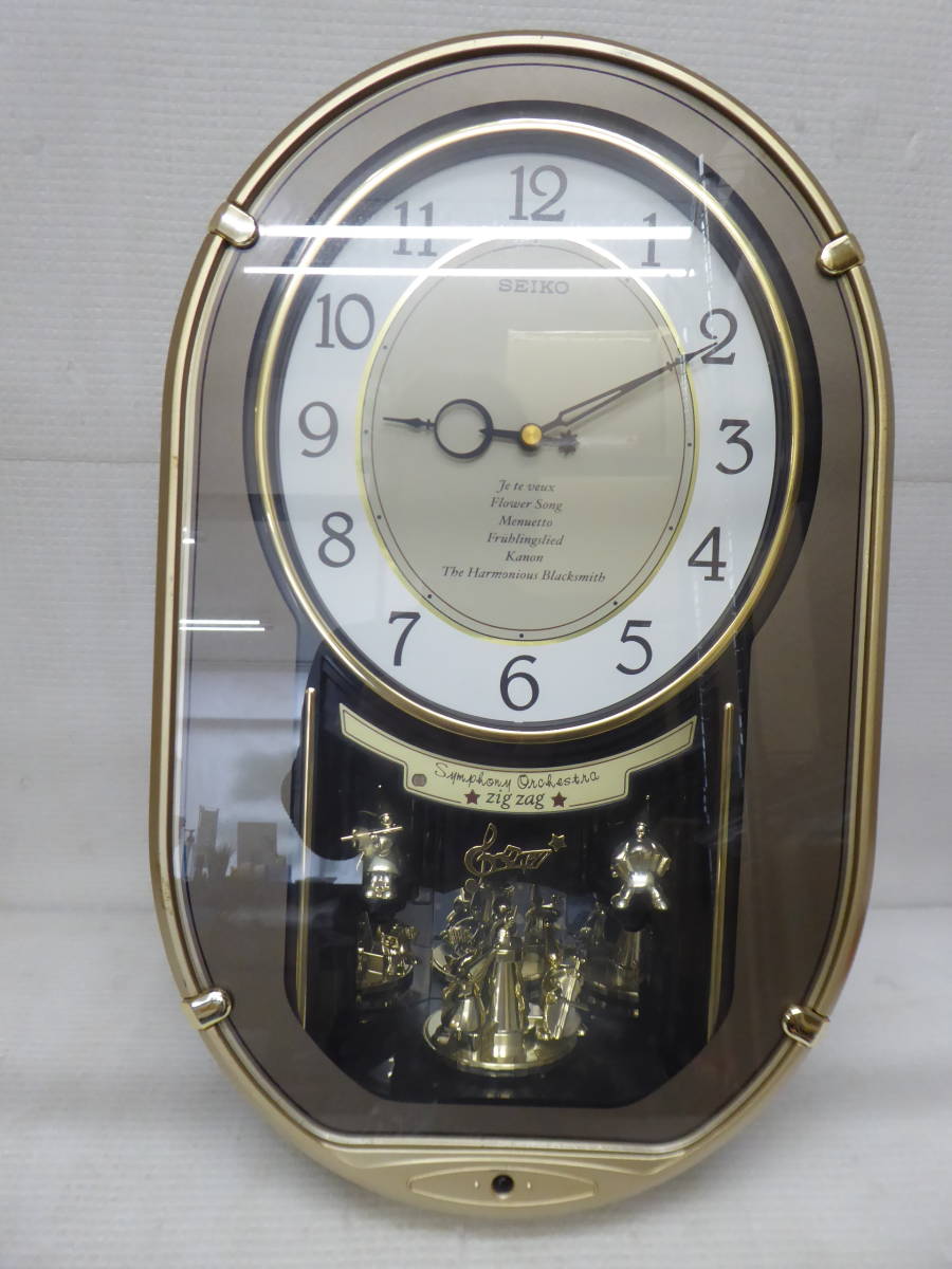 【やや傷や汚れあり】SEIKO セイコー 壁掛け時計 AM619N zigzag ジグザグ メロディ からくり時計 動作確認済 E3-Bの落札 ...