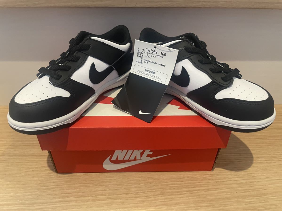 【未使用】新品未使用 Nike TD Dunk Low White/Black 16cm CW1589-100 ナイキ ダンク スニーカー 黒 ...