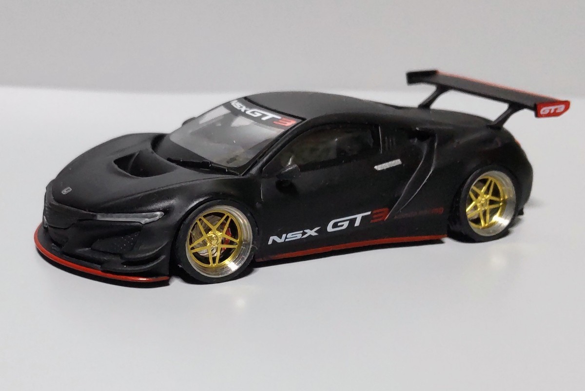 【目立った傷や汚れなし】絶版 希少 1/64 TSM ミニGT ホンダ NSX GT3 プレゼンテーション 改 FIA テストカー 深リム VOSSEN ローダウン カスタム 改造 サーキット ...