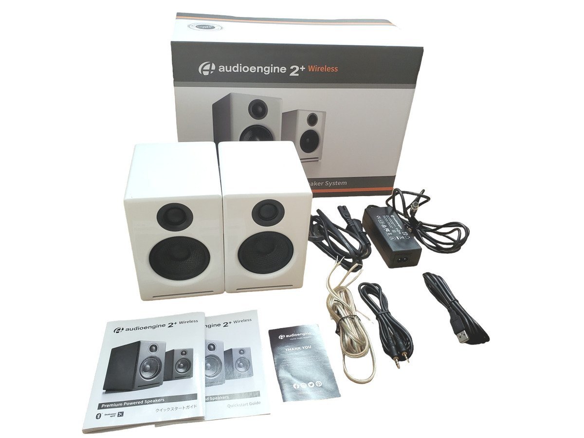 【やや傷や汚れあり】 Audioengine オーディオエンジン A2+BT WIRELESS ワイヤレス スピーカー ホワイト Bluetooth 2way 白 パワードスピーカー AESの ...