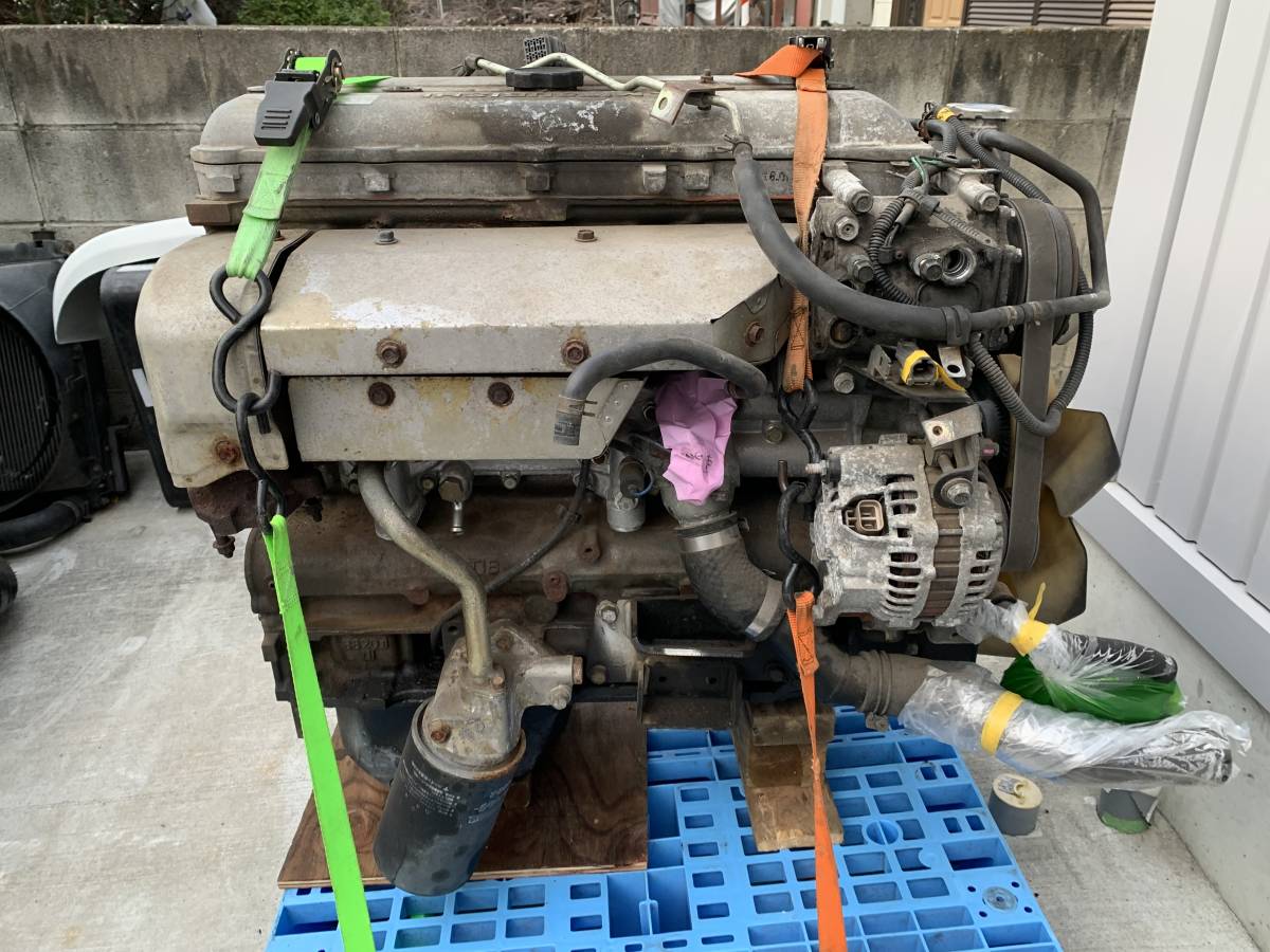 【傷や汚れあり】三菱ふそう キャンター エンジン FE82EEV FE82 FE8* 4M51 2A1 初年度平成15年10月 KK-FE82EEV 動作良好 MITSUBISHI FUSO ...