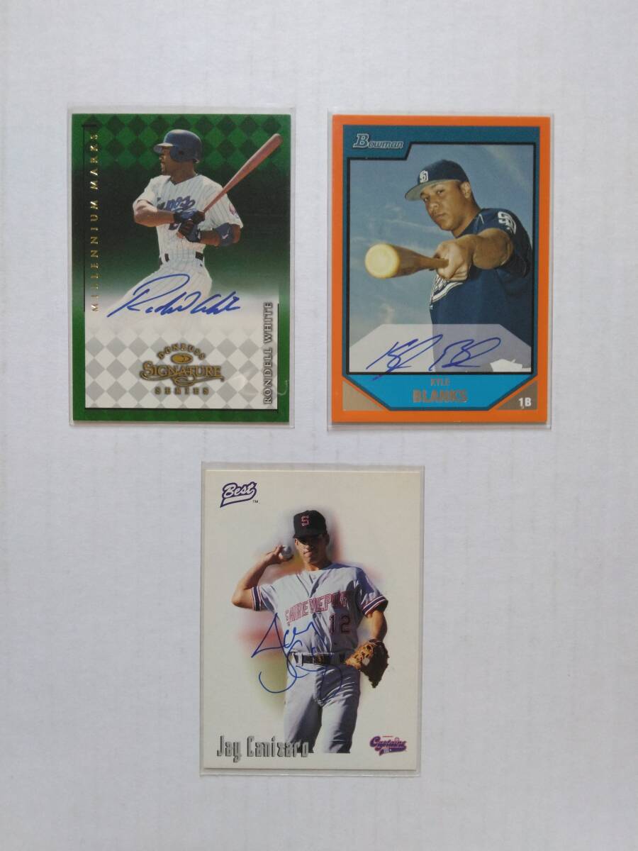 【目立った傷や汚れなし】MLB RONDELL WHITE / KYLE BLANKS / JAY CANIZARO 直筆サインカード 3枚 ...
