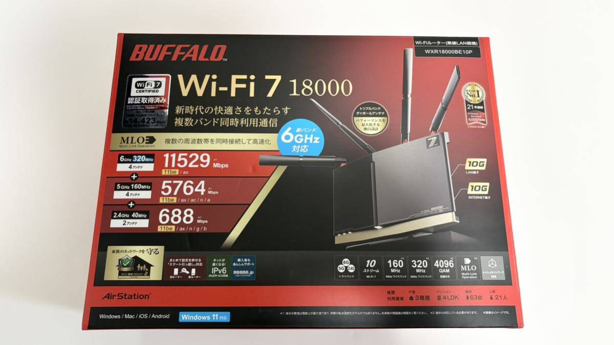 【未使用】BUFFALO WiFiルーター WXR18000BE10P/N 11be/WiFi7/IPv6対応 10Gbpsポートの落札情報 ...