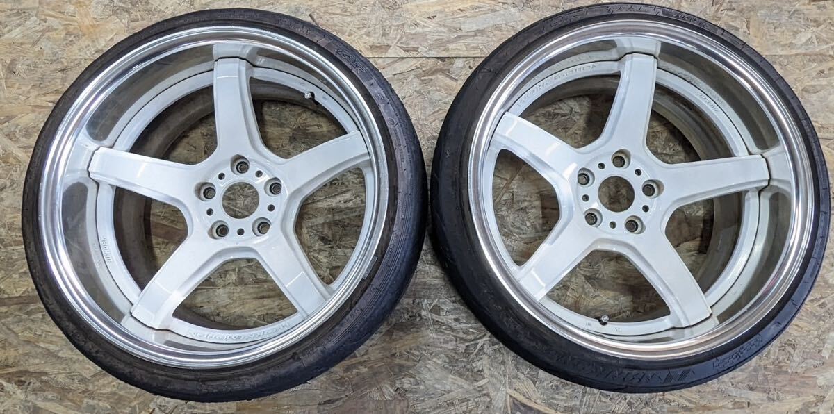 【傷や汚れあり】【希少！】WORK エモーション T5R 2P 18インチ 10J−7 PCD114.3 5穴 5H 深リム ドリケツ ...