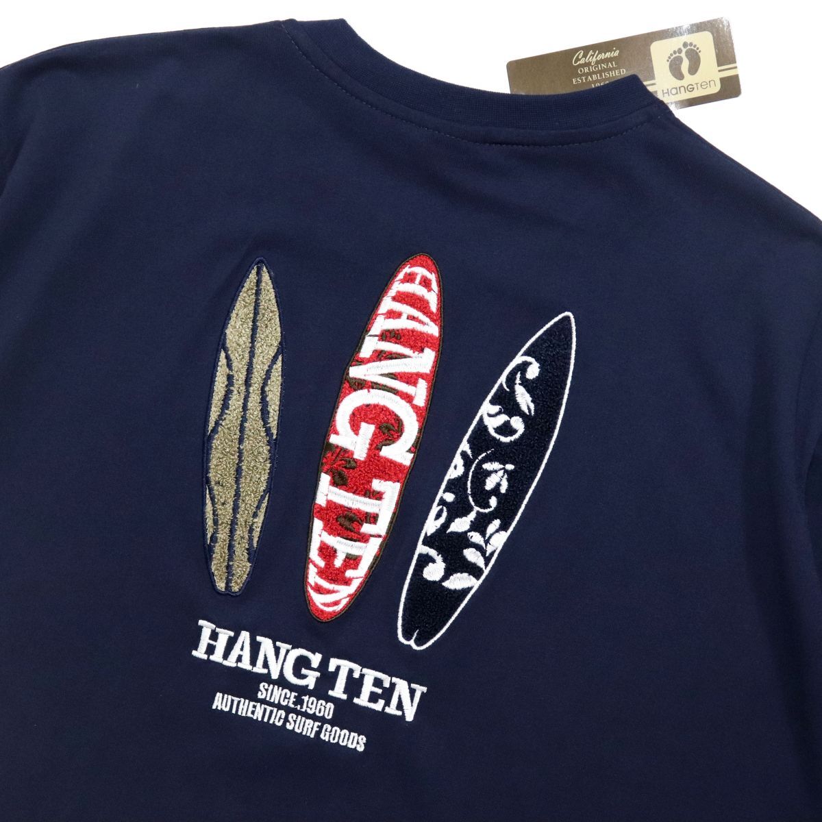 【未使用】 送料390円可能商品 ハンテン HANGTEN 新品 メンズ カジュアル バックロゴ 半袖 Tシャツ 紺 Mサイズ [SM461-BL5-M] 一 三 壱★QWER★の落札情報詳細 ...