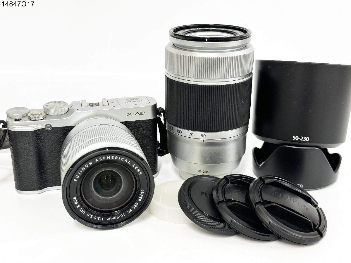 【傷や汚れあり】★FUJIFILM 富士フィルム X-A2 SUPER EBC XC 16-50mm 1:3.5-5.6 50-230mm 1:4.5-6.7 OISⅡ 一眼レフ デジタル ...