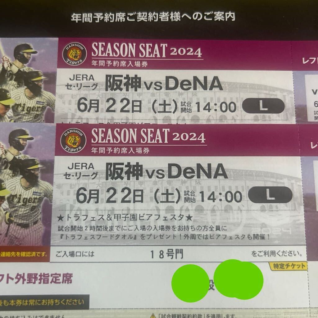 【未使用】【既完売】6/22(土)阪神vs DeNA レフト外野指定席2連番ペアチケット トラフェス&甲子園ビアフェスタの落札情報詳細 - ヤフオク落札価格検索 オークフリー
