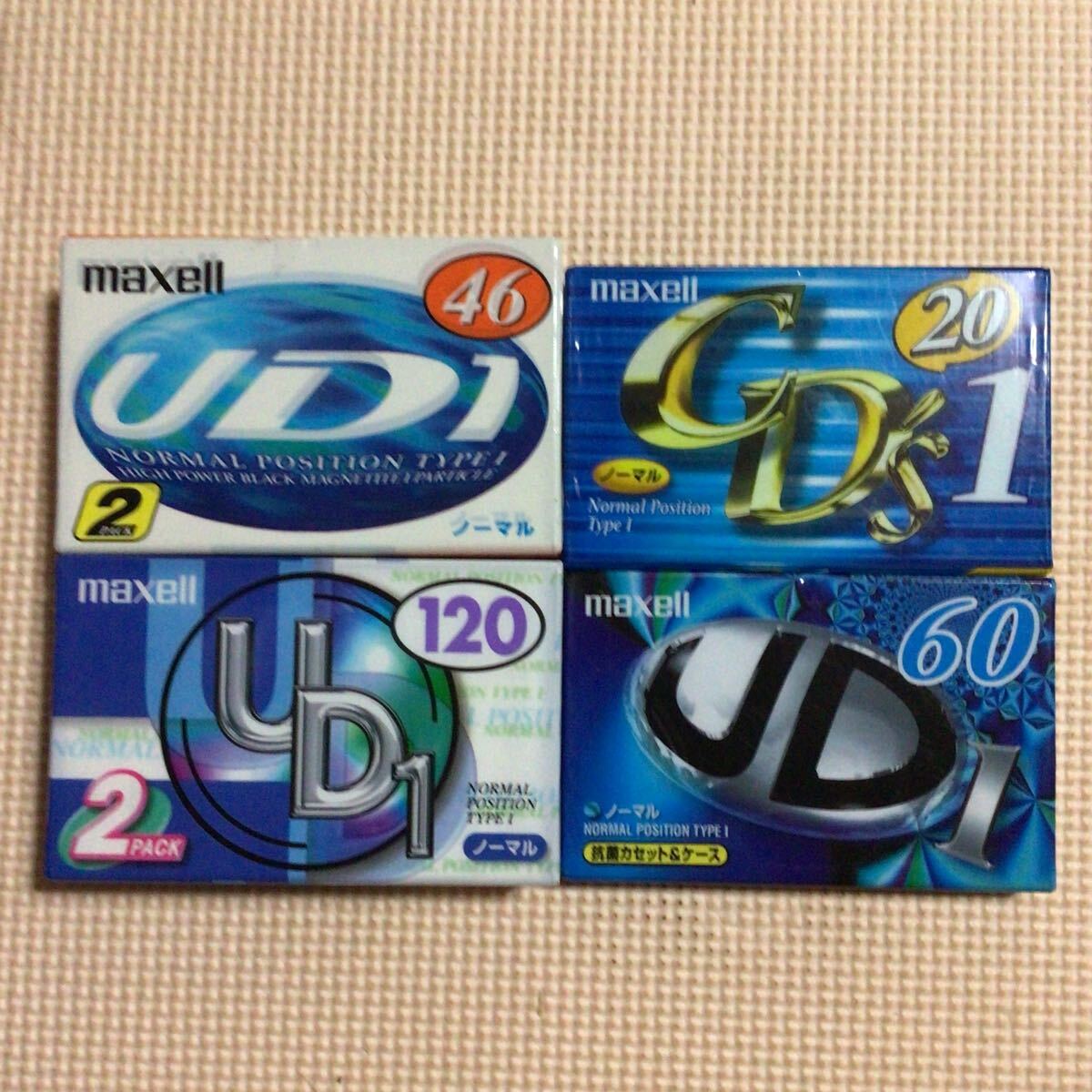 【未使用】maxell UD1 46 2パック.120 2パック.60.CD's1 20 ノーマルポジション カセットテープ6本セット【未開封 ...