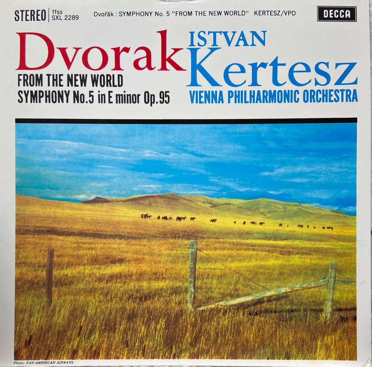 【やや傷や汚れあり】(英)DECCA初期LP (#SXL-2289)：ドヴォルザーク「新世界」交響曲_ケルテス指揮VPO_(録音:1961年3月22-24日＠ゾフィエン・ザール、ウィーン)の ...