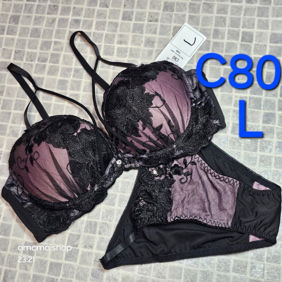 【未使用】200円スタート 12-2 新品 C80 L ブラジャー＆ショーツセット ストリングレース ラグジュアリーの落札情報詳細 - ヤフオク落札価格検索 オークフリー