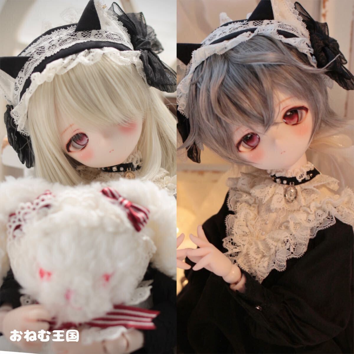 【未使用に近い】B*おねむ王国*DDH-01 SW肌カスタムヘッド(※レジン盛り小難あり)+おまけ【ウィッグ2種+試作品アイ4組】MDD ...