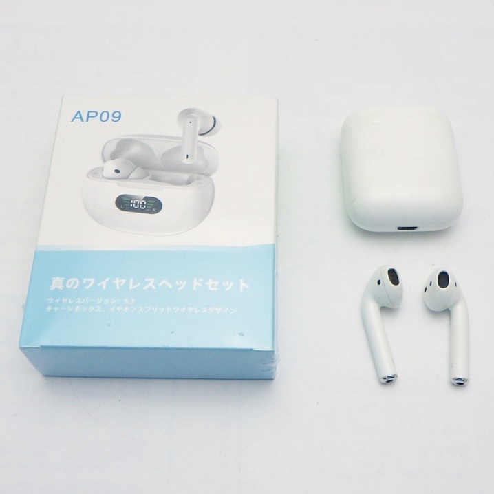 【やや傷や汚れあり】24-H-174【ジャンク】AirPods エアポッズ AP09 充電ケース付 ワイヤレスイヤホン Bluetooth 真 ...
