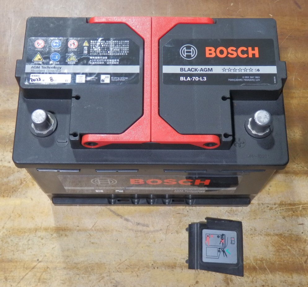 【やや傷や汚れあり】即決 2022年製 BOSCH ボッシュ 中古 バッテリー BLACK-AGM BLA-70-L3 (検索用 欧州車 ...