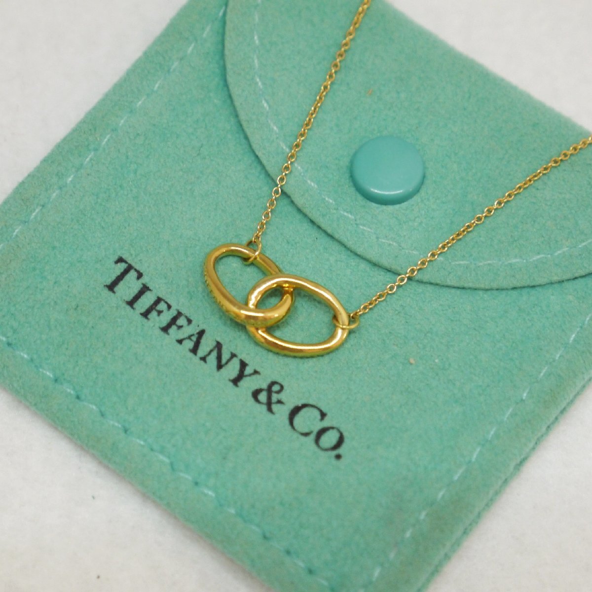 【やや傷や汚れあり】送料無料 USED品・保管品 Tiffany&Co. ティファニー K18 ダブルループ ネックレス 750 ペンダント ペレッティ 約3.8g 保存袋付の落札情報詳細 ...