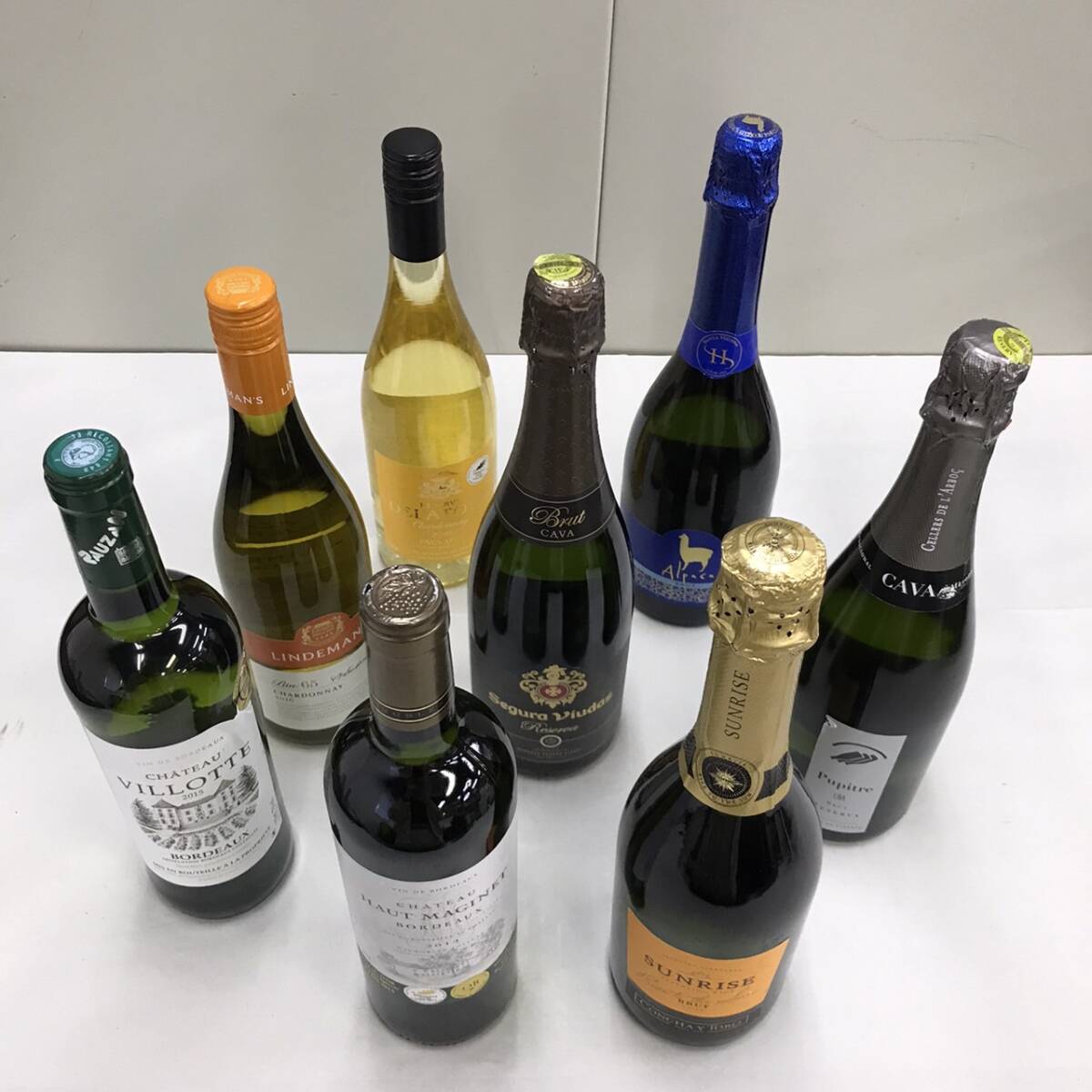 【傷や汚れあり】x/x/S074-421 酒 ※同梱不可 8本まとめ RESERVE DELATOUR 2014/LINDEMAN'S 2016/CHATEAU VILLOTTE 2015 ...