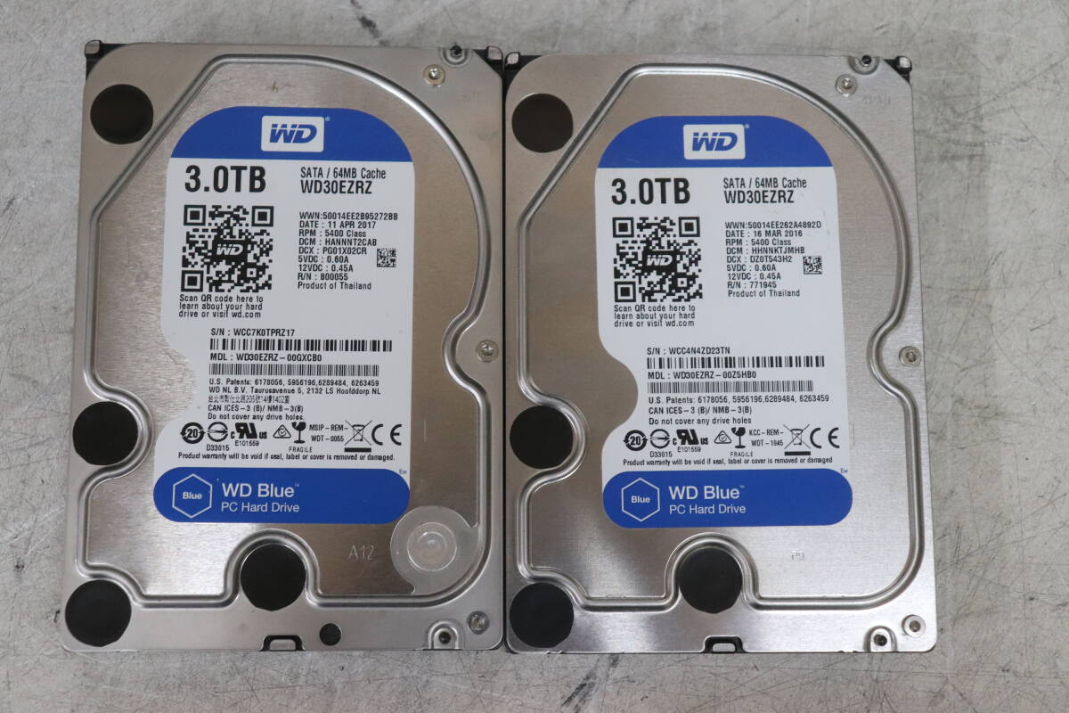 【やや傷や汚れあり】Y06/109 Western Digital WD30EZRZ 3TB 3.5inch SATA HDD 2点 セット ...