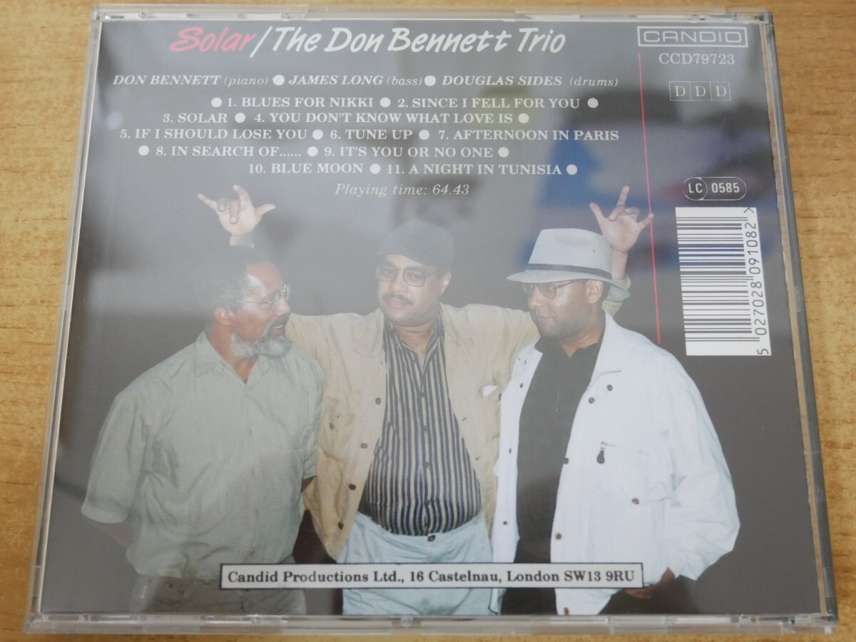 【やや傷や汚れあり】CDL-3269 ドン・ベネット・トリオThe Don Bennett Trio / Solarの落札情報詳細 ...