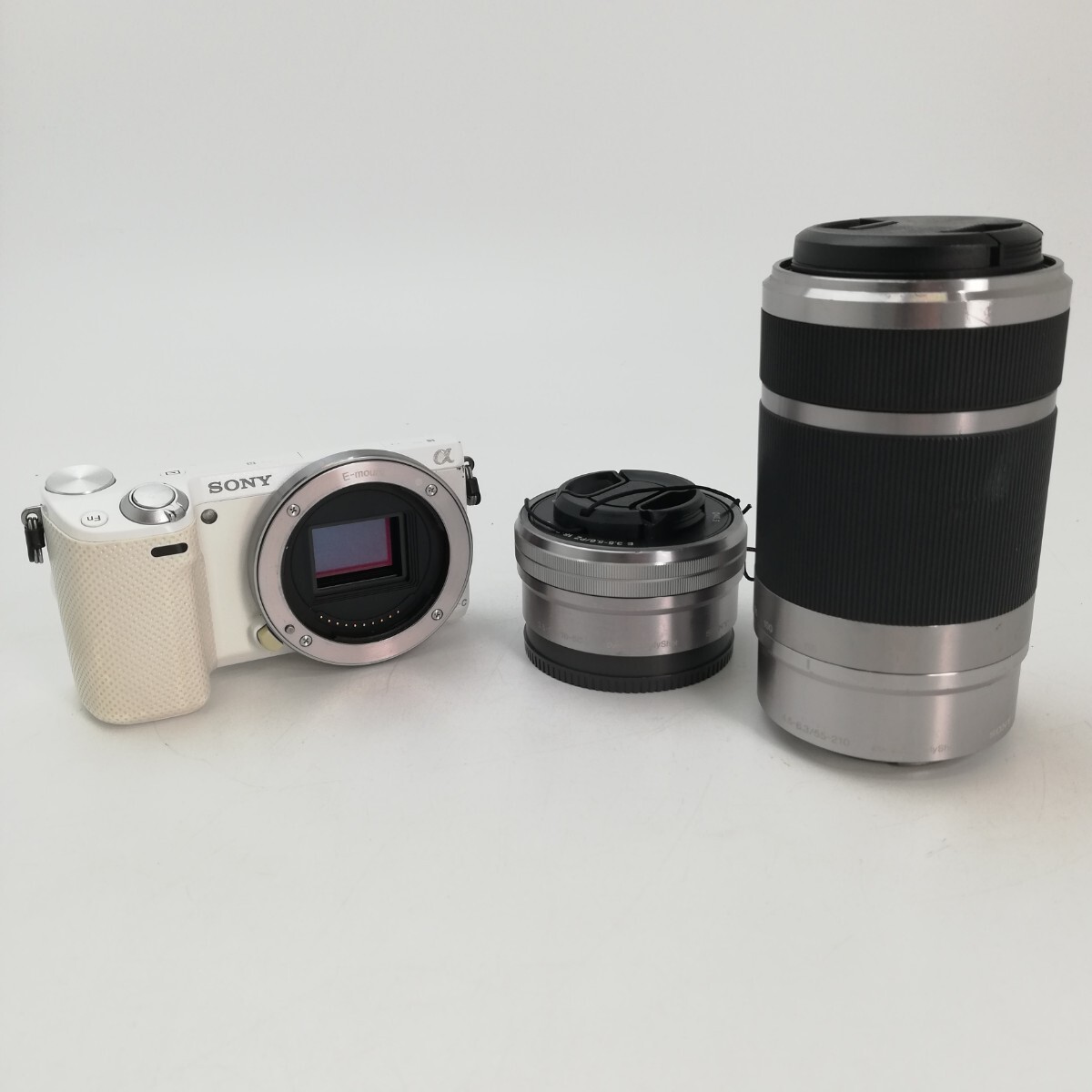 【傷や汚れあり】KA★1円～ 中古品 ソニー SONY α NEX-5R ボディ ホワイト 16-50mm 55-210mm ダブル ズーム カメラ レンズ キット 動作確認済みの落札情報詳細 ...