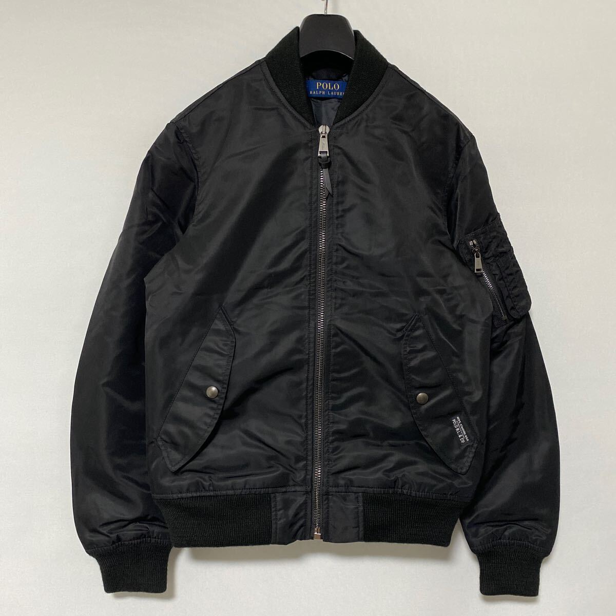 【目立った傷や汚れなし】美品 ポロ ラルフローレン MA-1 ボンバー ジャケット XS polo Ralph Lauren ナイロン ミリタリー フライト ブラック BLACKの落札情報詳細 ...