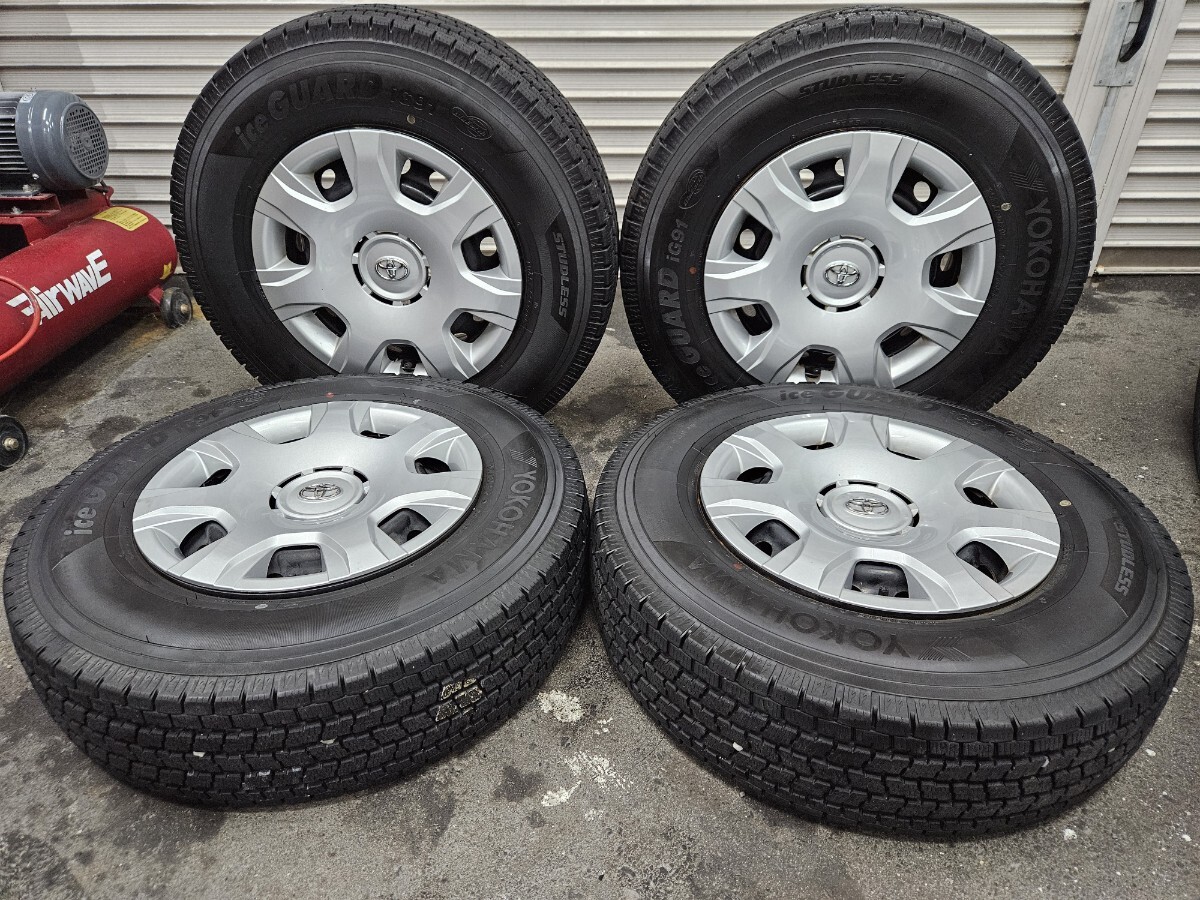 【やや傷や汚れあり】M435-21 送料無料 195/75R15 109/107L LT 12PR スタッドレス 6本セット YOKOHAMA ice GUARD iG91 2021年製 ...