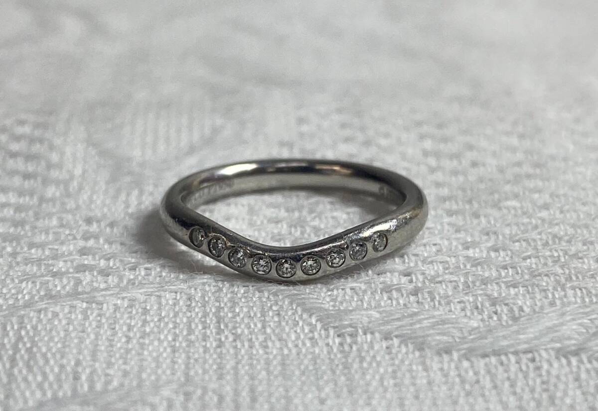 【目立った傷や汚れなし】 【1円スタート】TIFFANY＆Co ティファニー PT950 プラチナ950 白金 指輪 リング アクセサリー 約3.5号 約3.3g レディース服飾品 保管品の ...