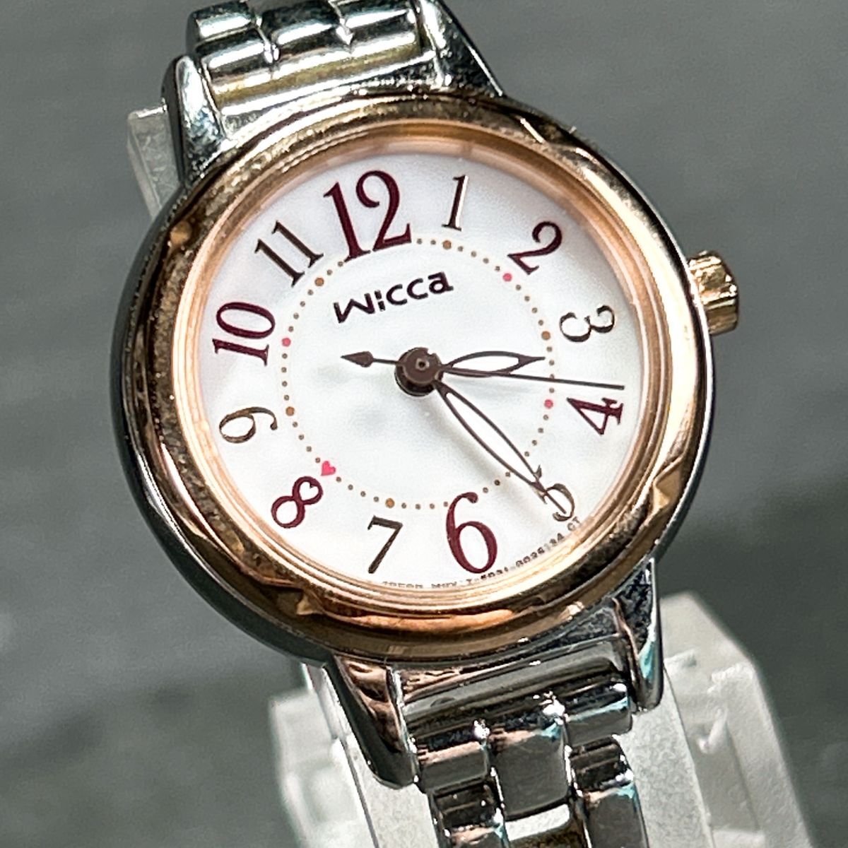 【やや傷や汚れあり】CITIZEN シチズン wicca ウィッカ KP3-619-11 腕時計 ソーラー アナログ ホワイト文字盤 ステンレススチール シルバー メタル 動作確認済みの落札 ...