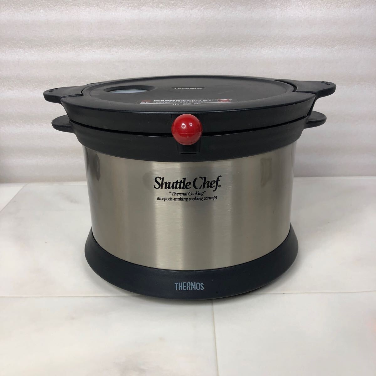 【やや傷や汚れあり】THERMOS サーモス 真空保温調理器 KPX-3500 BK Shuttle Chef 容量：3.5 L 調理器具の ...