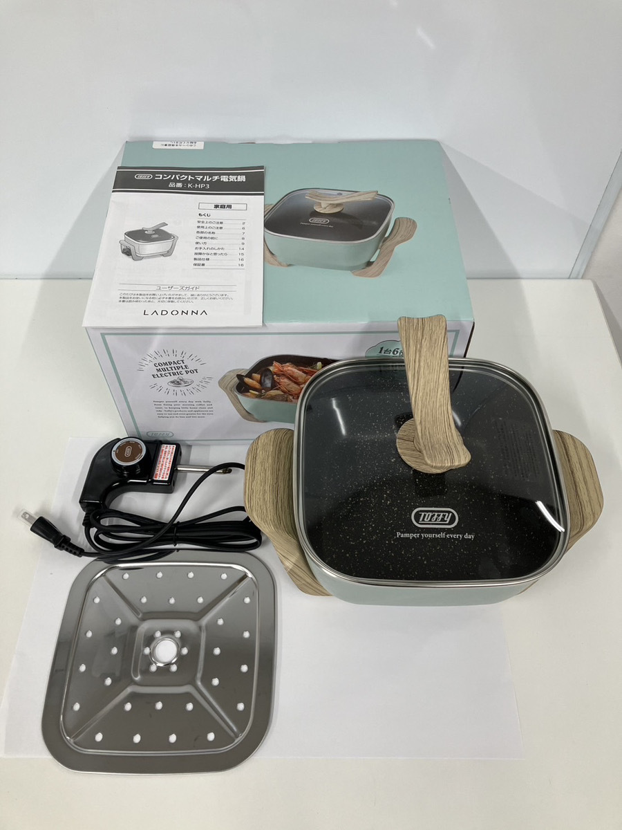 【目立った傷や汚れなし】100円～★Toffy LADONNA K-HP3-PA ランドナ コンパクトマルチ電気鍋 調理器具 ヒーター一体型 キッチン用品 鍋 元箱付の落札情報詳細 ...