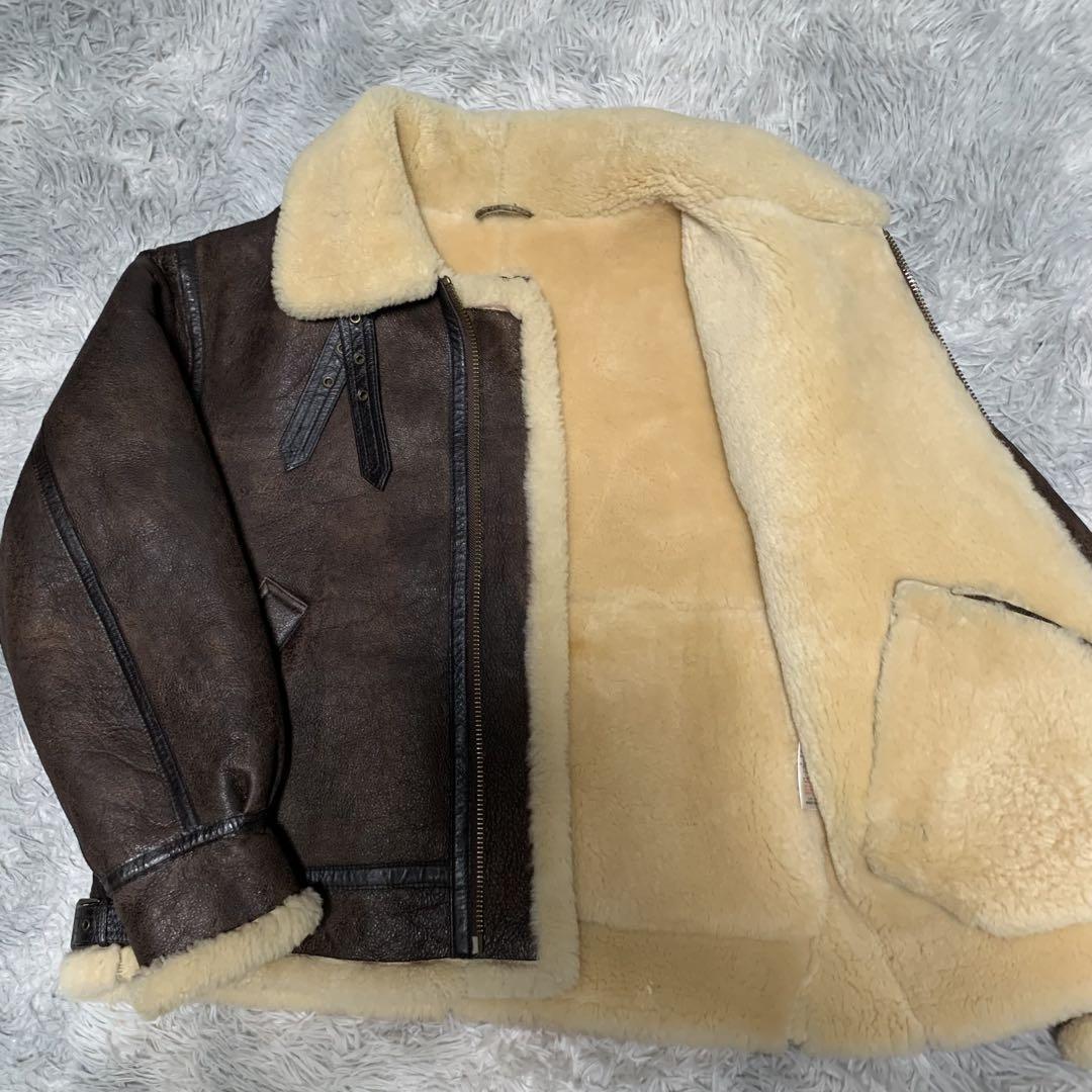 【目立った傷や汚れなし】極美品 ウィンドアーマー【漆黒で魅せる色気】WIND ARMOR リアルムートンジャケット ラムレザー B-3 ブラック L相当 本革 羊革 コートの落札情報詳細 ...