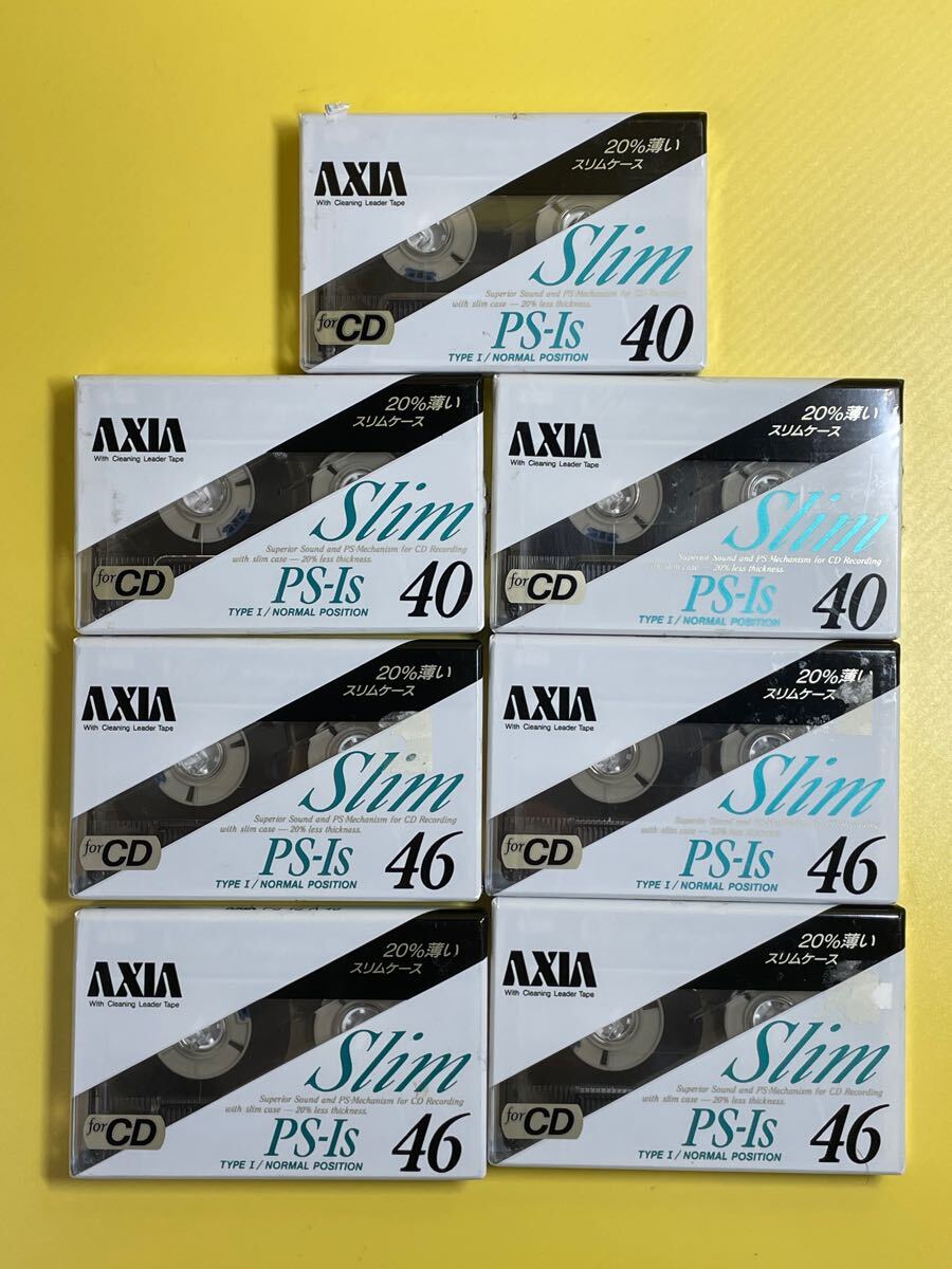 【未使用】【未開封】 AXIA アクシア オーディオ カセット テープ ノーマル PS-IS Slim スリムケース 40分 3本 / 46分 4本 計7本セットの落札情報詳細 - Yahoo ...
