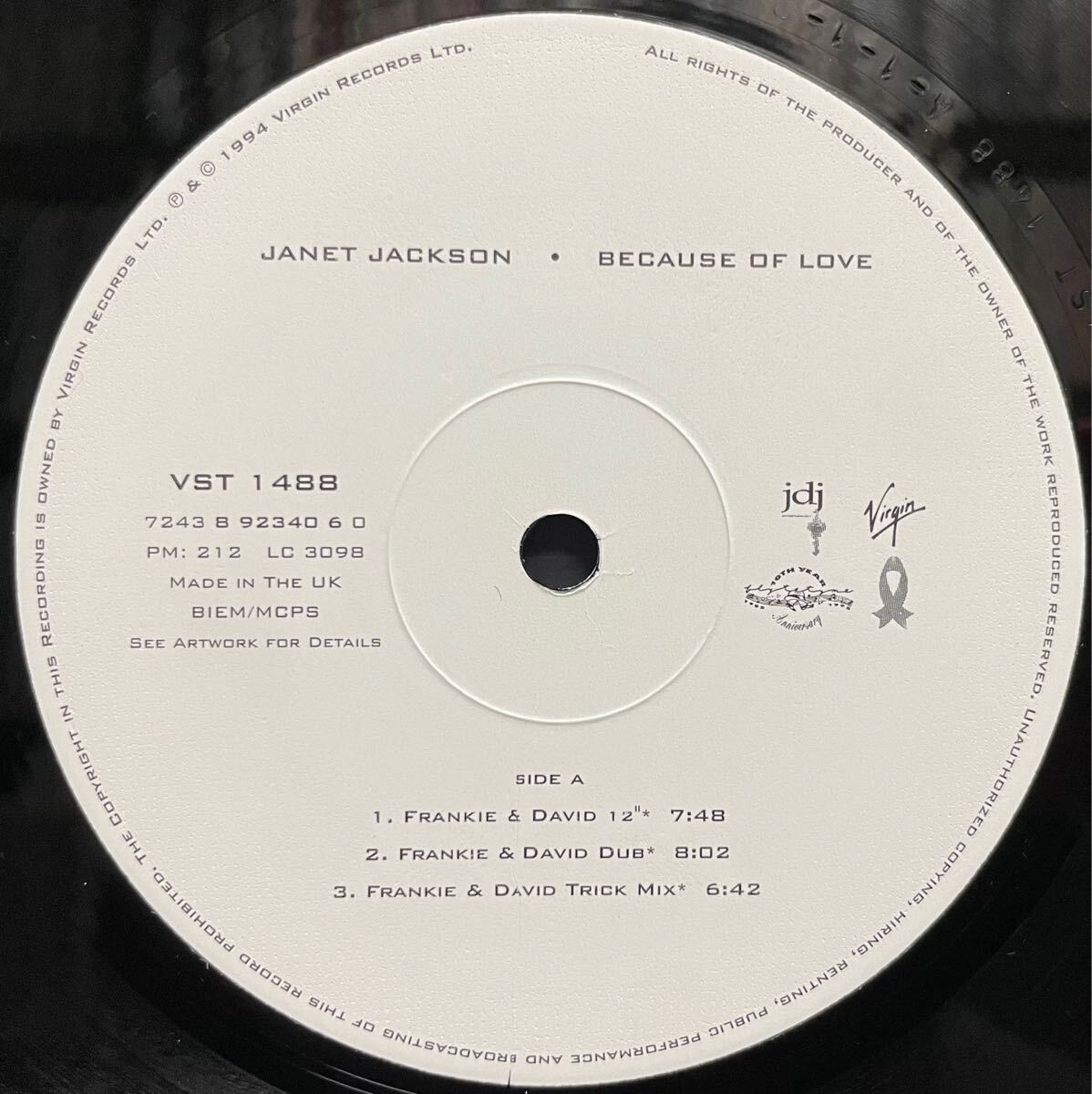 【目立った傷や汚れなし】JANET JACKSON / Because Of Love UK12inch盤その他にもプロモーション盤 レア盤 ...