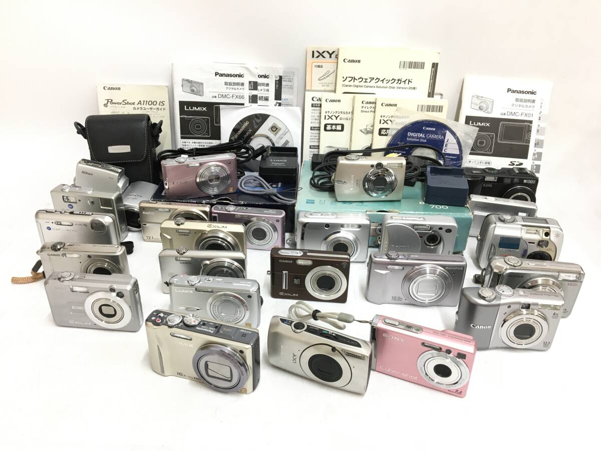 【傷や汚れあり】☆ コンパクトデジタルカメラ まとめ ☆ Canon IXY 30S + 700 + Panasonic DMC-TZ20 + SONY DSC-W80 他 20台 キャノン ...